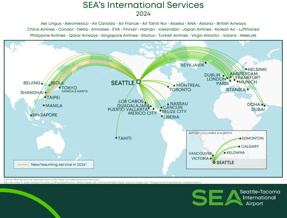 Nonstop International Routes | Port of Seattle