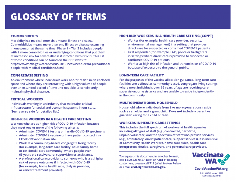 What is Washington state's current vaccine phase? | Port of Seattle